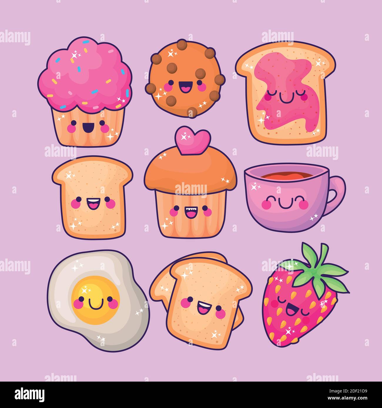 sets of all kinds kawaii foods icons Stock Vector Image & Art - Alamy