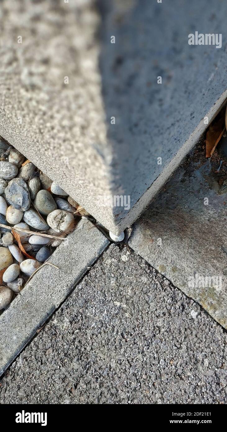A vertical high angle shot of a concrete building corner details Stock ...
