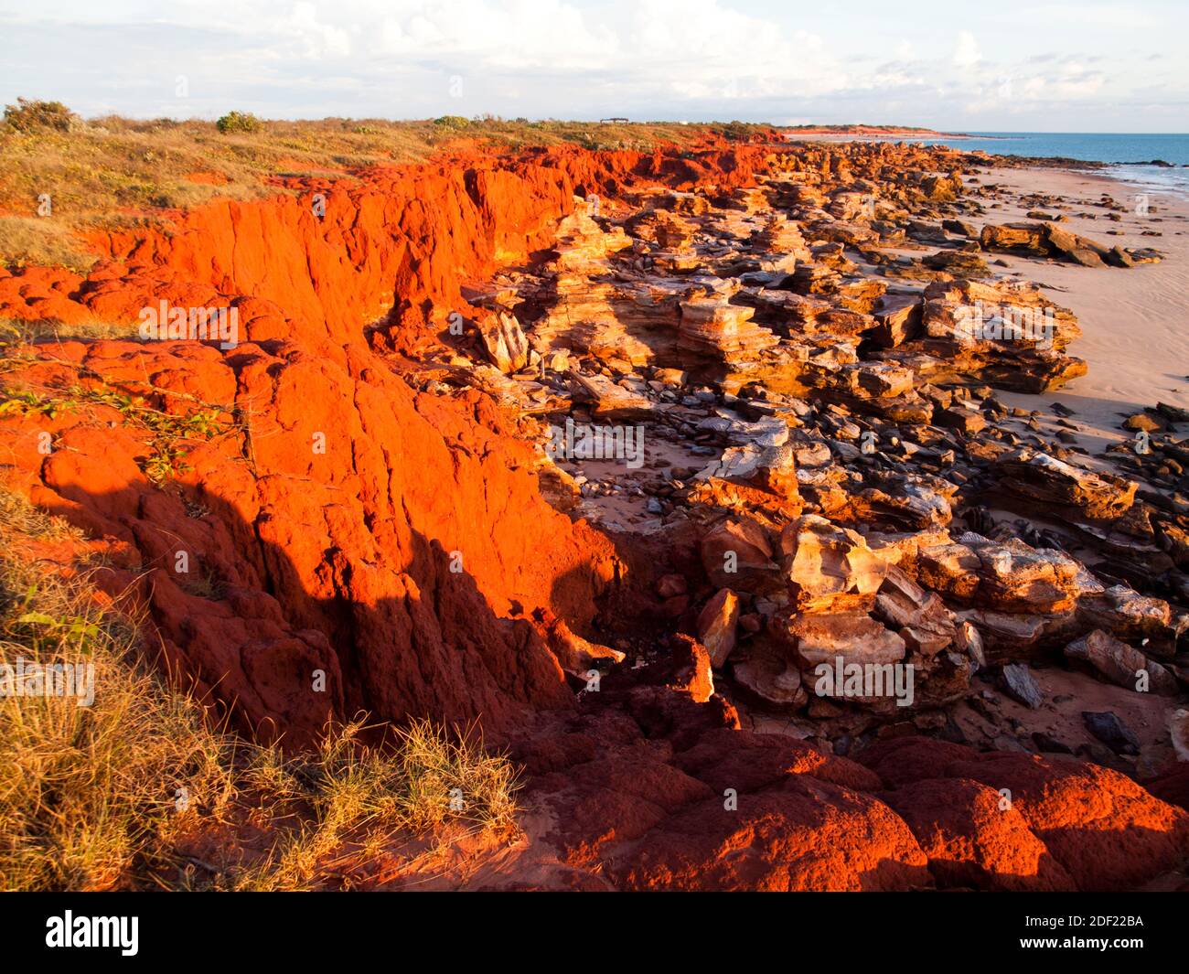 Red pindan cliffs at sunset near Redell Beach, Broome, Western ...