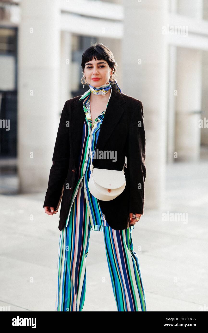 Street style, Maria Bernad arriving at Schiaparelli Spring Summer 2020 ...