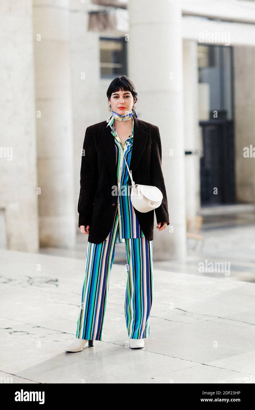 Street style, Maria Bernad arriving at Schiaparelli Spring Summer 2020 ...