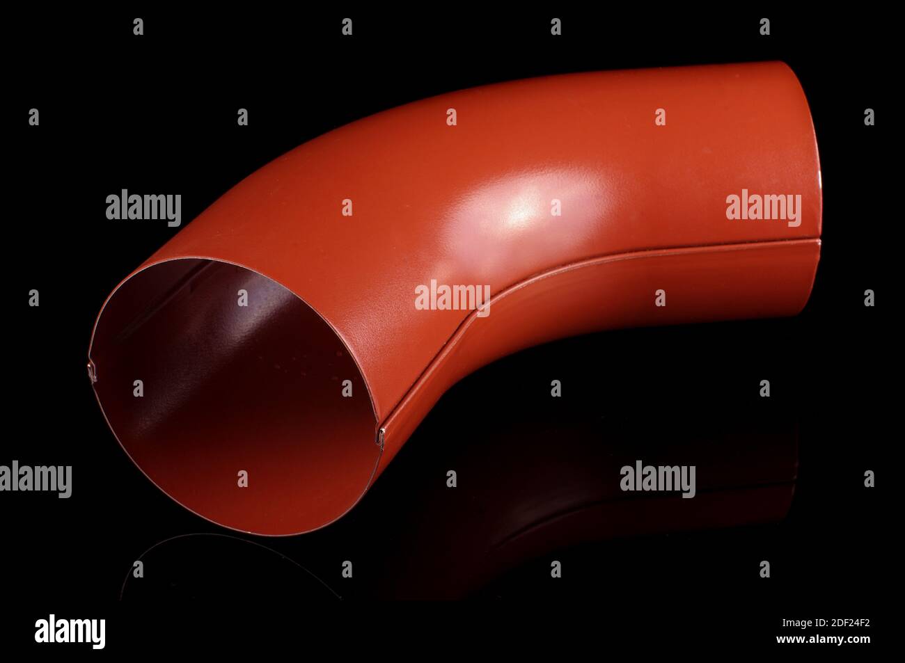 Bend element for rain water spout for industrial constructions isolated ...