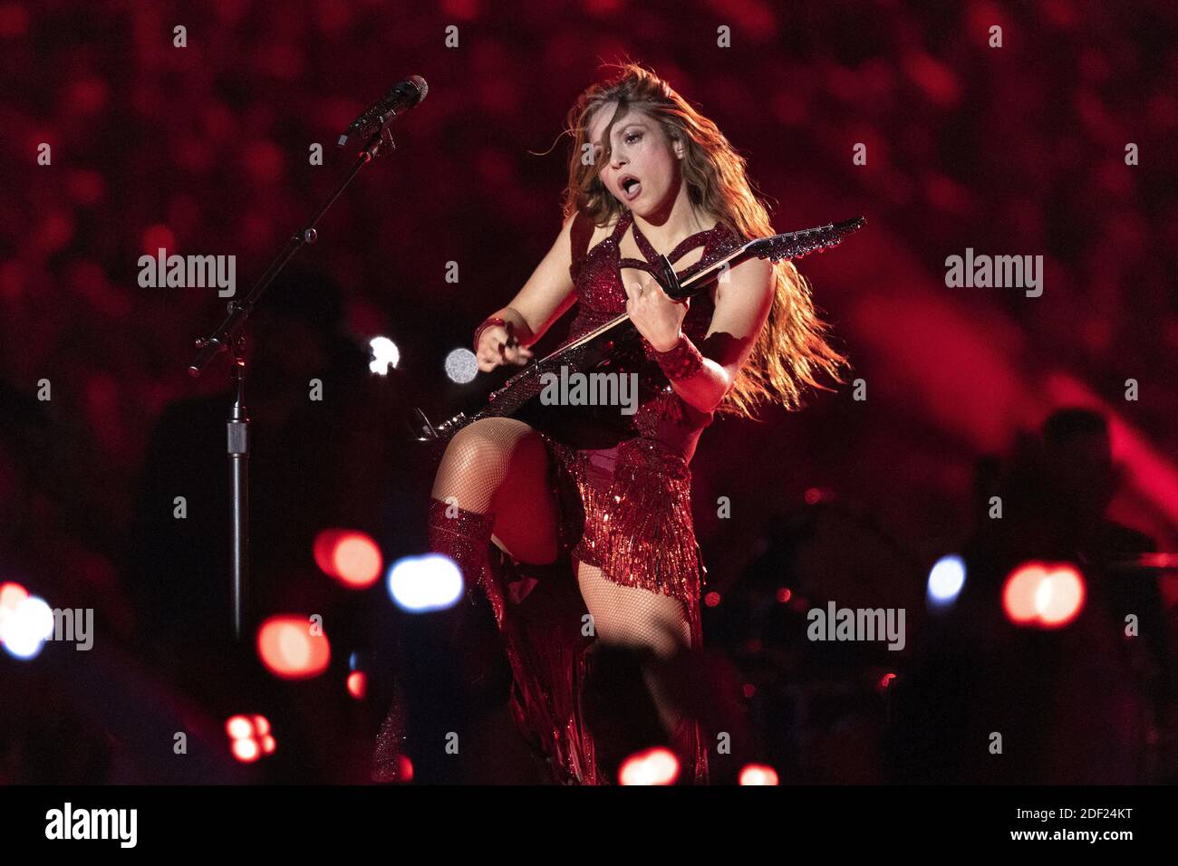 Shakira performs onstage during the Pepsi Super Bowl LIV Halftime Show ...