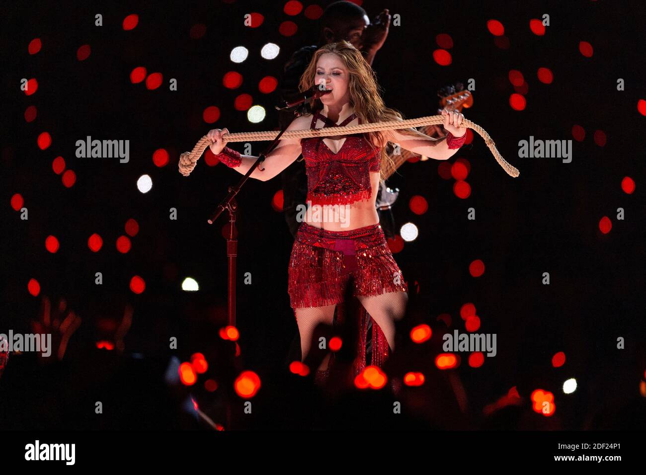 Shakira performs onstage during the Pepsi Super Bowl LIV Halftime Show ...