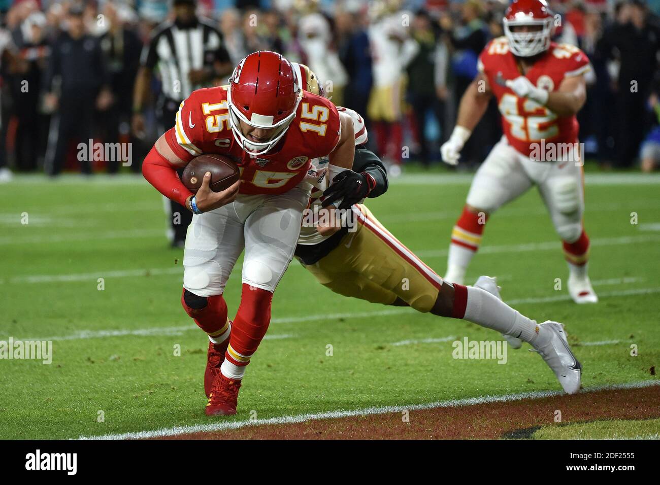 Patrick Mahomes #15 of the Kansas City Chiefs. The Chiefs defeats the ...