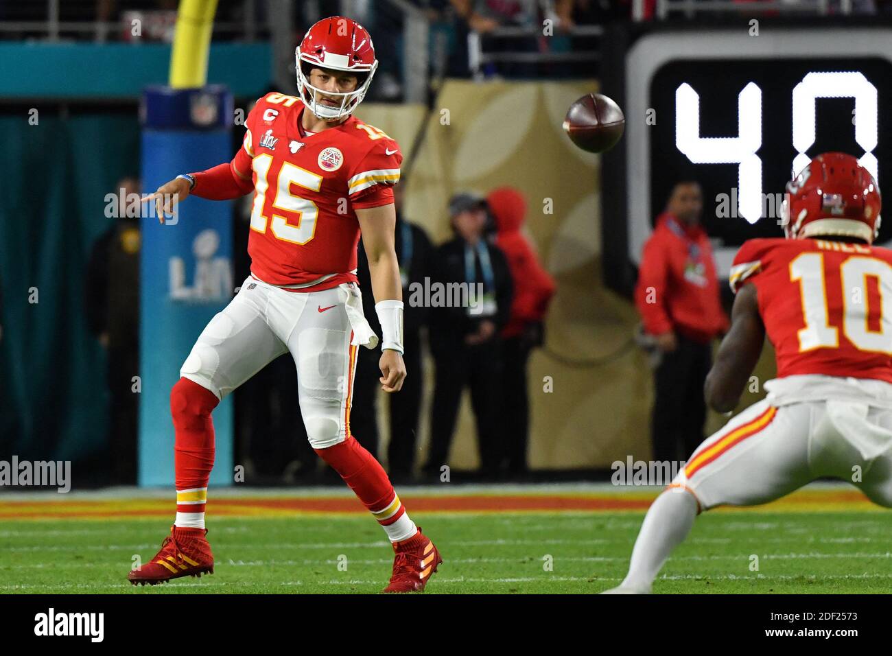 Patrick Mahomes #15 of the Kansas City Chiefs. The Chiefs defeats the ...