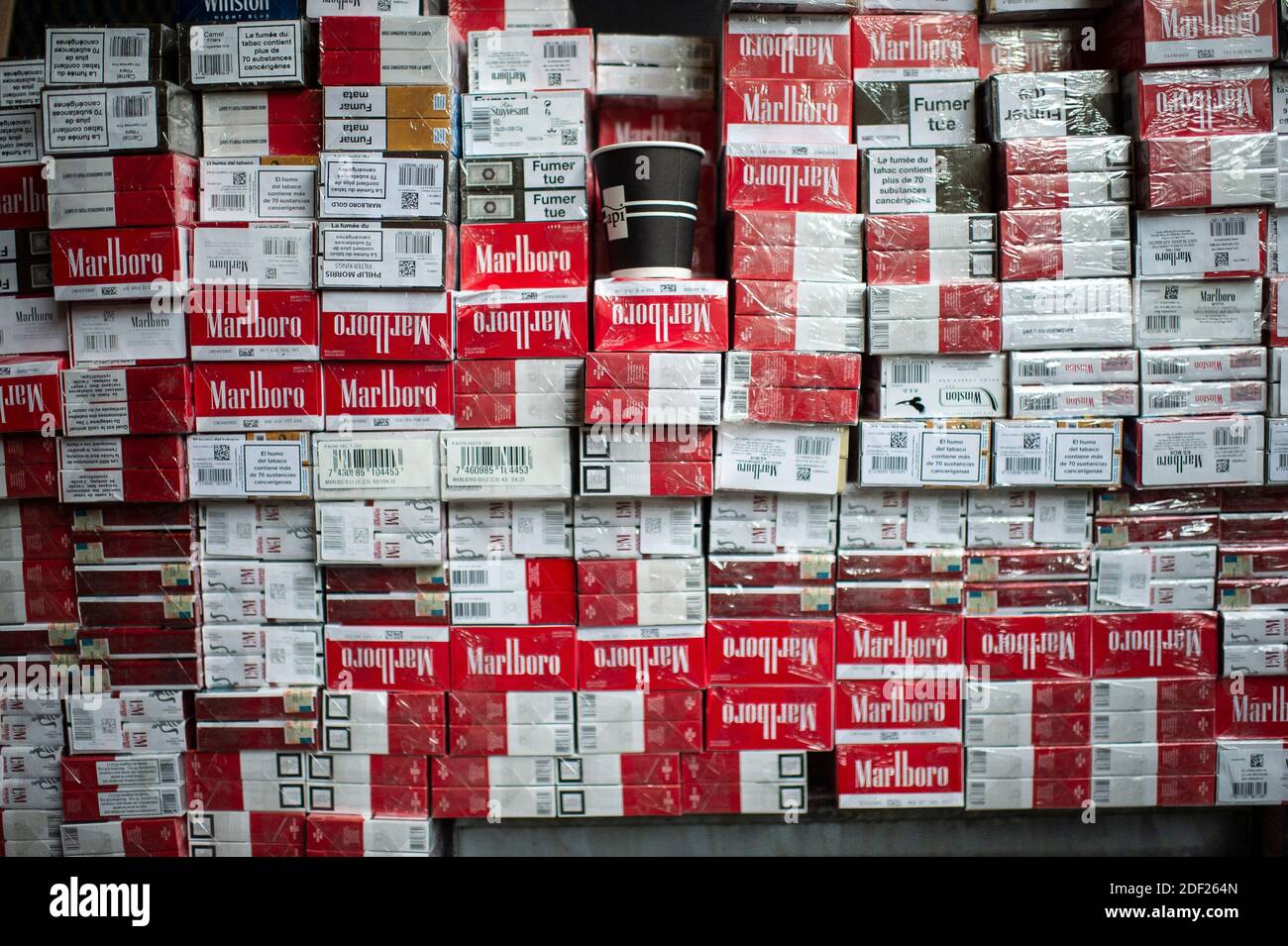 Illustration seizure of contraband cigarettes by French customs ...