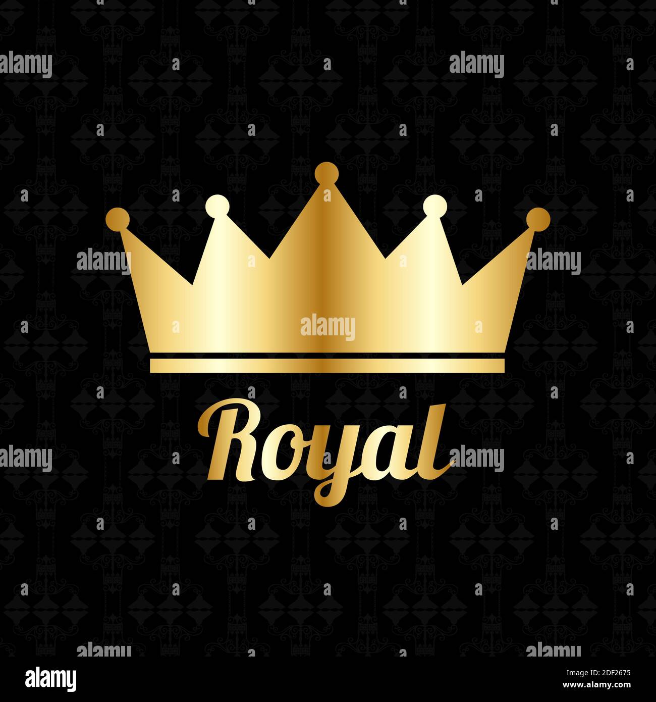 Golden Crown Royal Vintage Luxury Background. Illustration Stock Photo ...