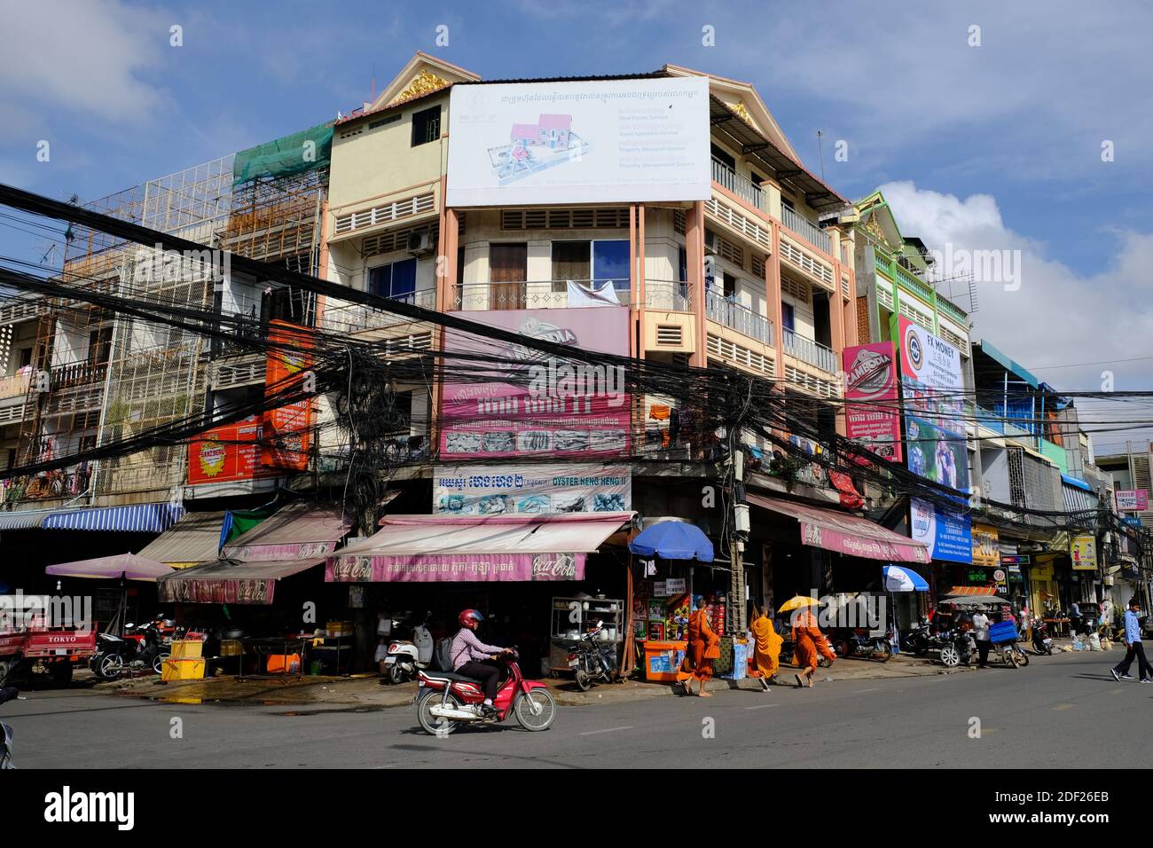 Cambodia Phnom Penh - Street photo Preah Sisowath Quay area Stock Photo ...
