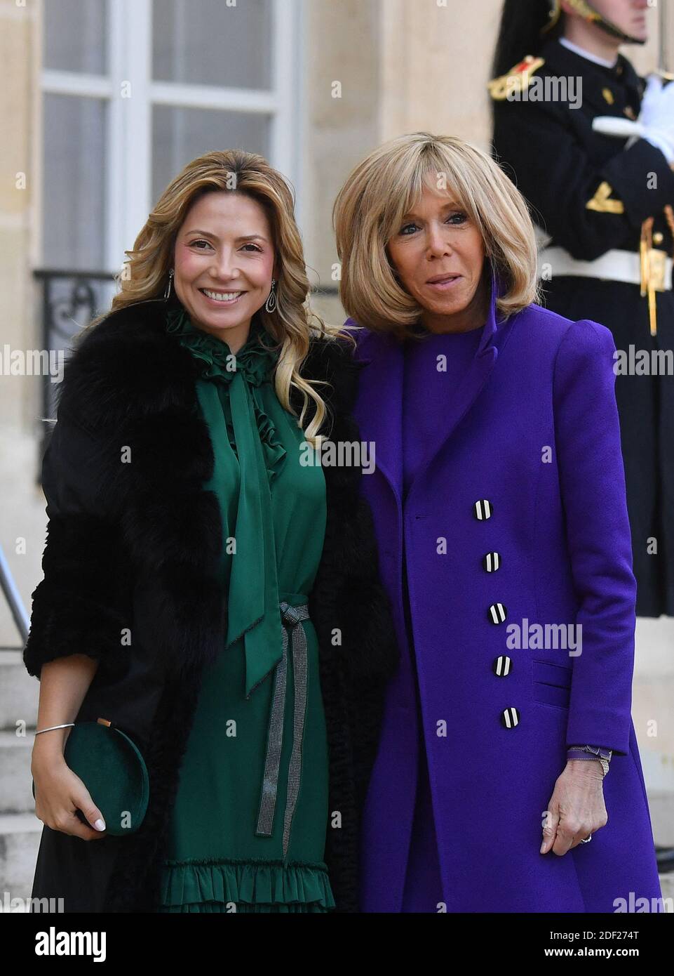 French President Emmanuel Macron's wife Brigitte Macron welcomes ...