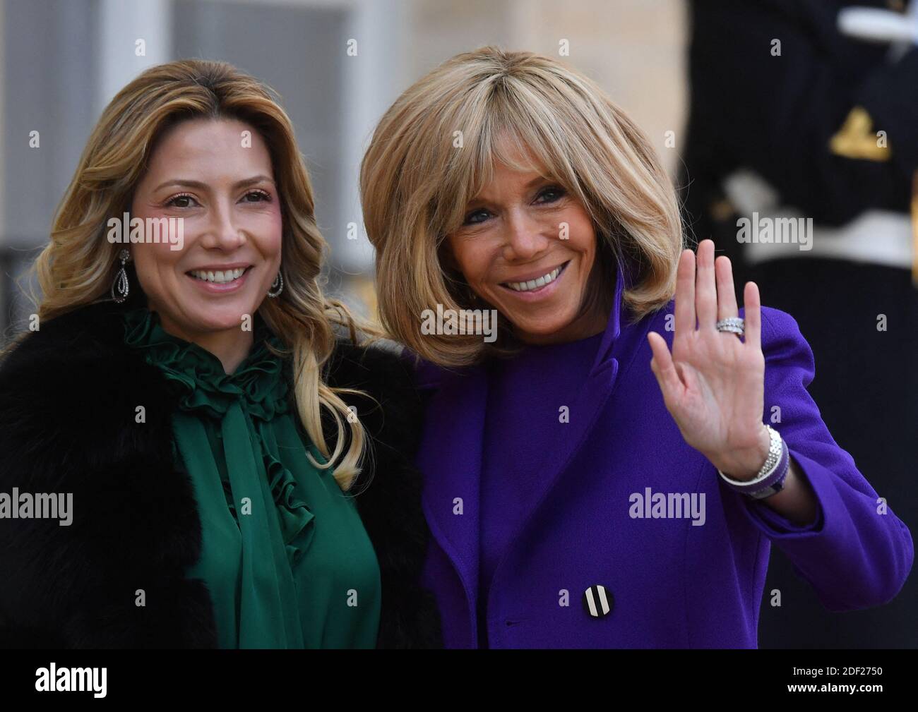 French President Emmanuel Macron's wife Brigitte Macron welcomes ...