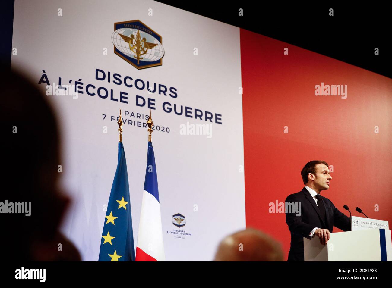 French President Emmanuel Macron delivers a speech on defence strategy ...