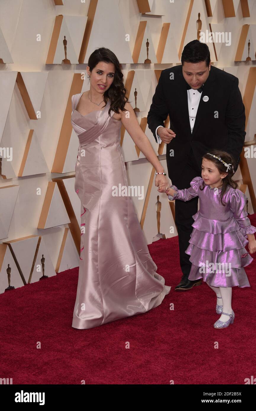 Waad Al-Kateab (L), Hamza Al-Kateab (C) and Sama Al-Kateab attending ...
