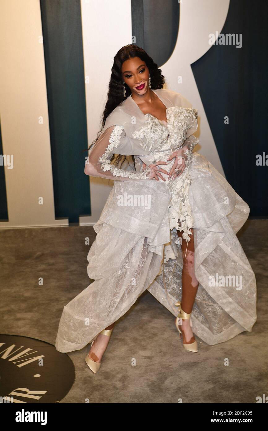 Winnie Harlow attending the Vanity Fair Oscar party at Wallis Annenberg ...