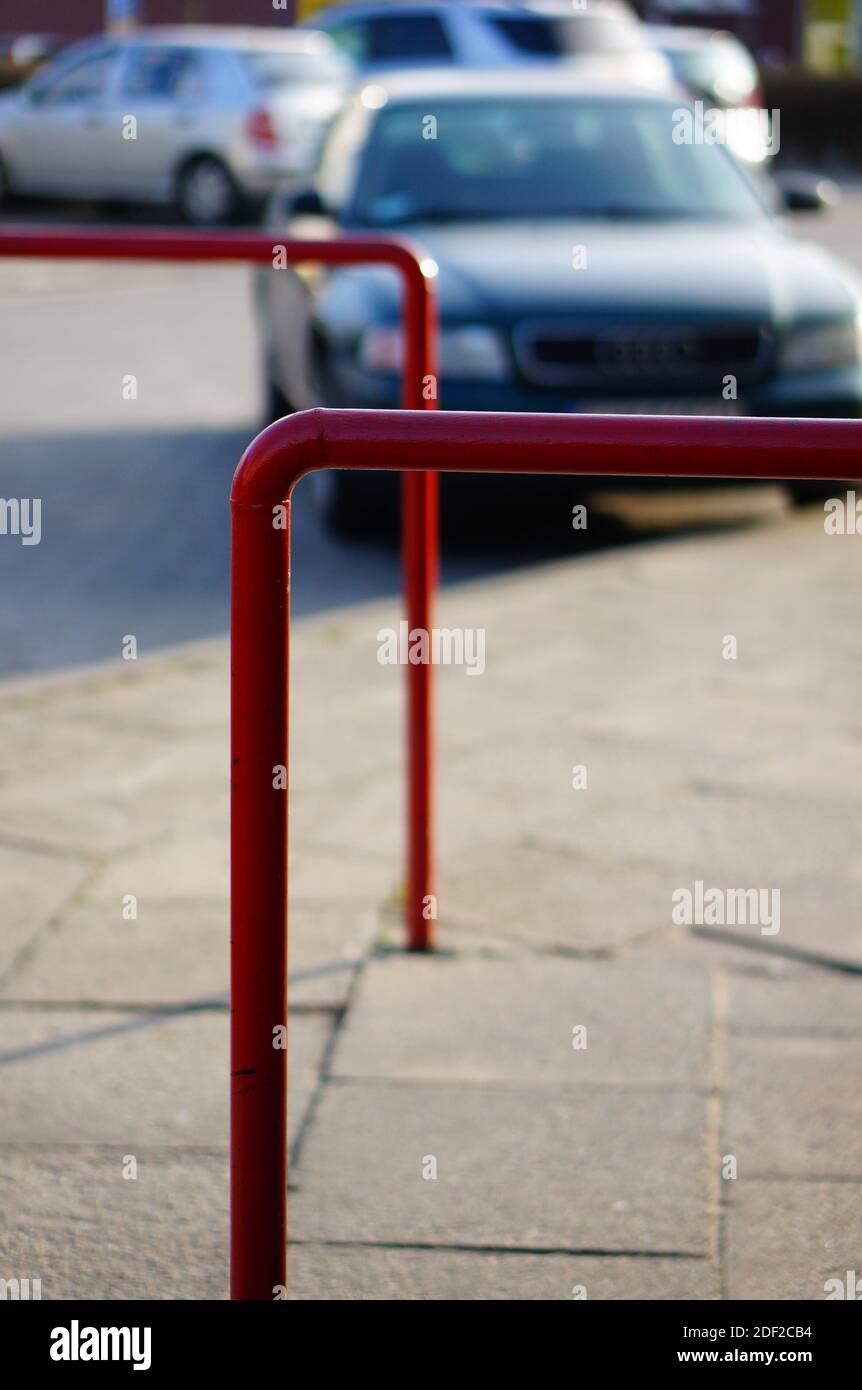 Closeup shot red railing hi-res stock photography and images - Alamy