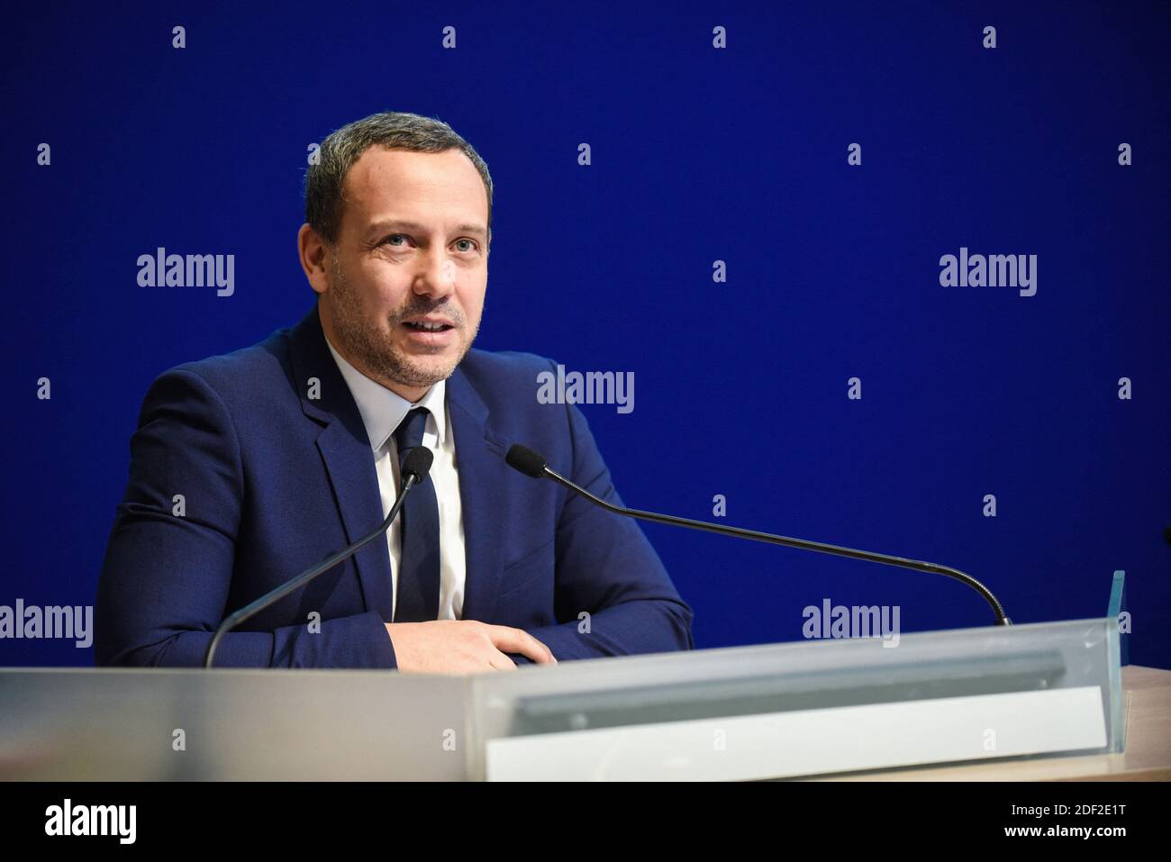 French Junior Minister for Child protection Adrien Taquet gives a ...