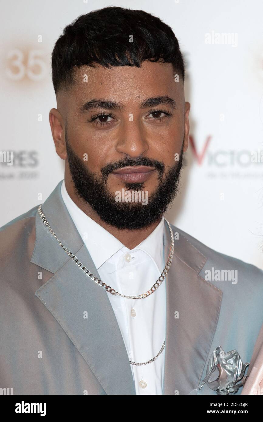 Slimane attends the 35th Victoires de la Musique photocall at la Seine ...