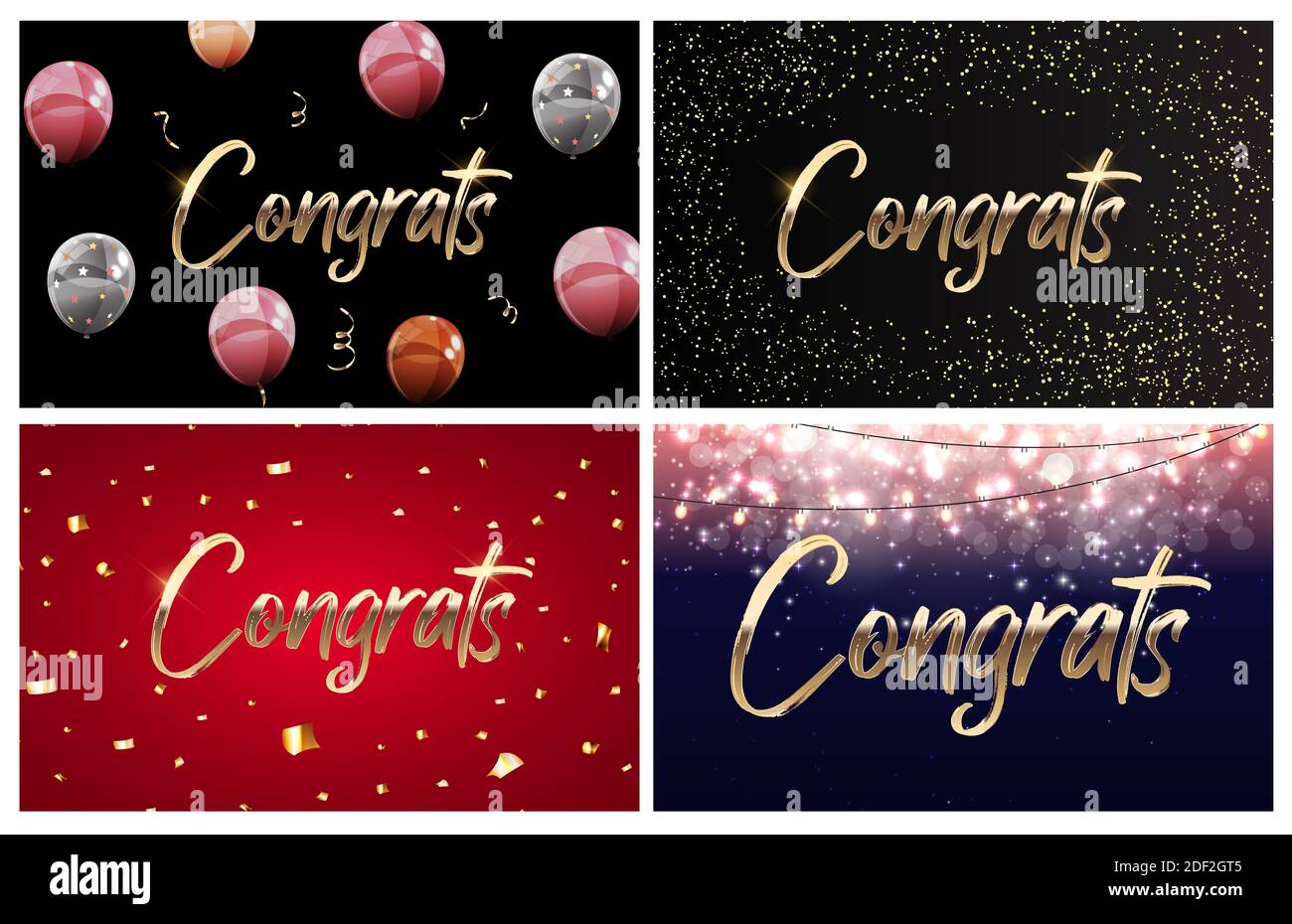 Collection of Congratulations design template background with balloons ...