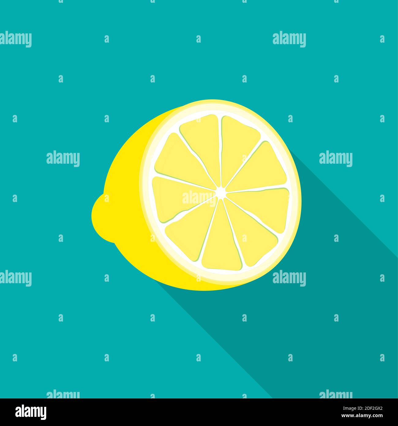 Lemon Icon with Long Shadow. Illustration Stock Photo - Alamy