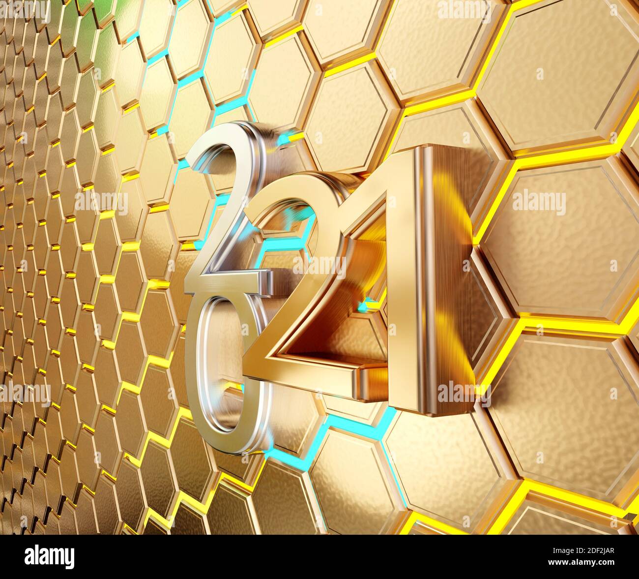 golden 2021 grid hexagonal modern creative trending gold structure ...
