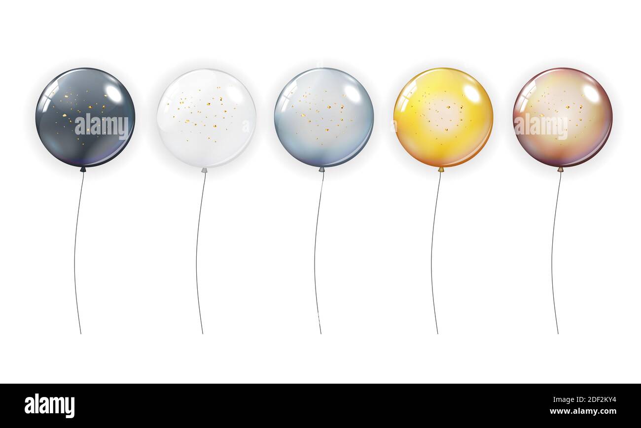 Realistic Balloon Collection Set Isolated on Transparent Background ...