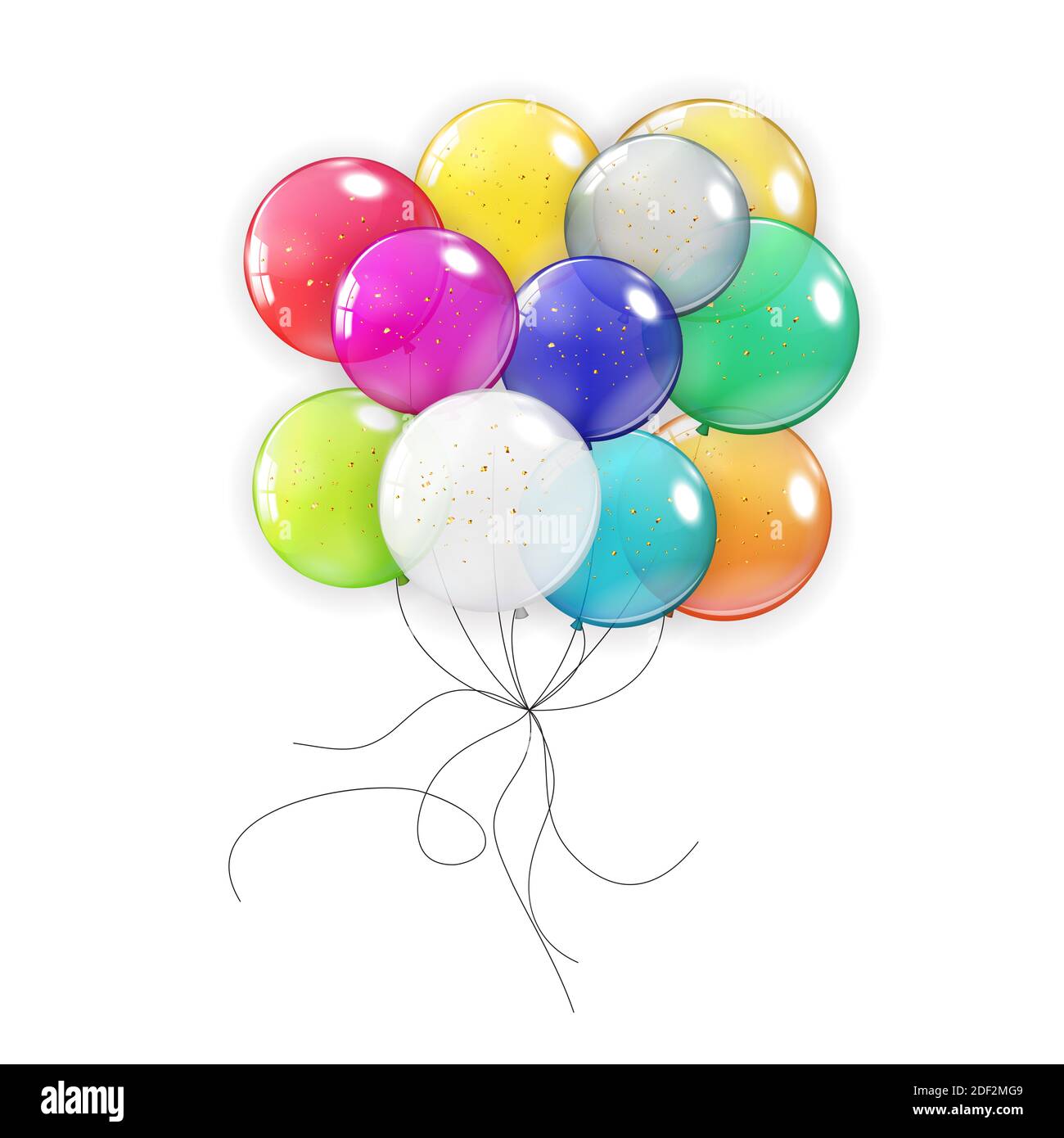 Realistic Balloon Collection Set Isolated on Transparent Background ...