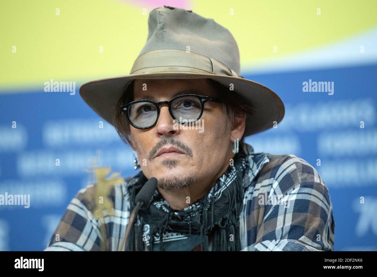 Johnny Depp attending the Minamata Press Conference as part of the 70th ...