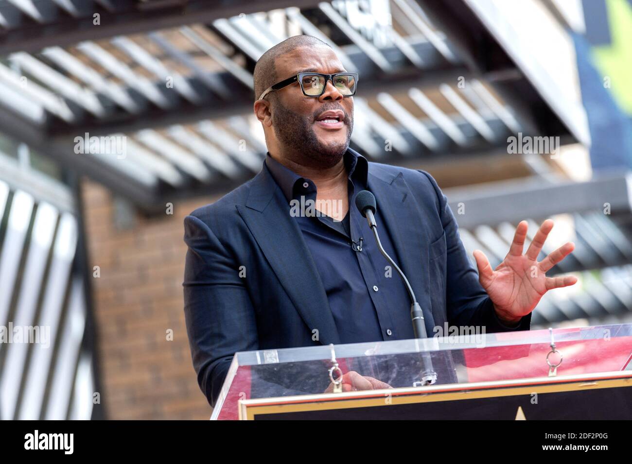 Tyler Perry attends the ceremony honoring Dr. Phill McGraw with a star ...