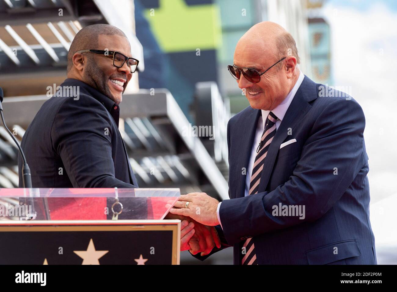 Tyler Perry attends the ceremony honoring Dr. Phill McGraw with a star ...