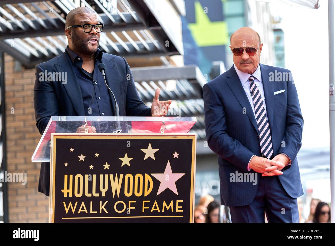 Tyler Perry attends the ceremony honoring Dr. Phill McGraw with a star ...