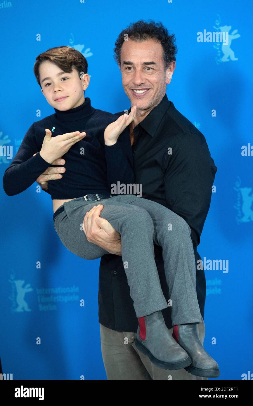 Federico Lelapi and Matteo Garrone attending the Pinocchio Photocall as ...