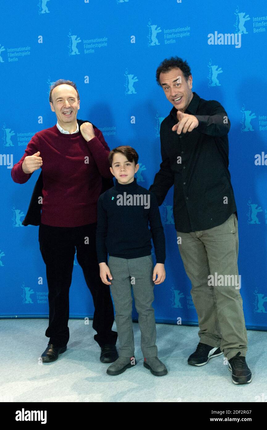 Roberto Benigni, Federico Lelapi and Matteo Garrone attending the ...