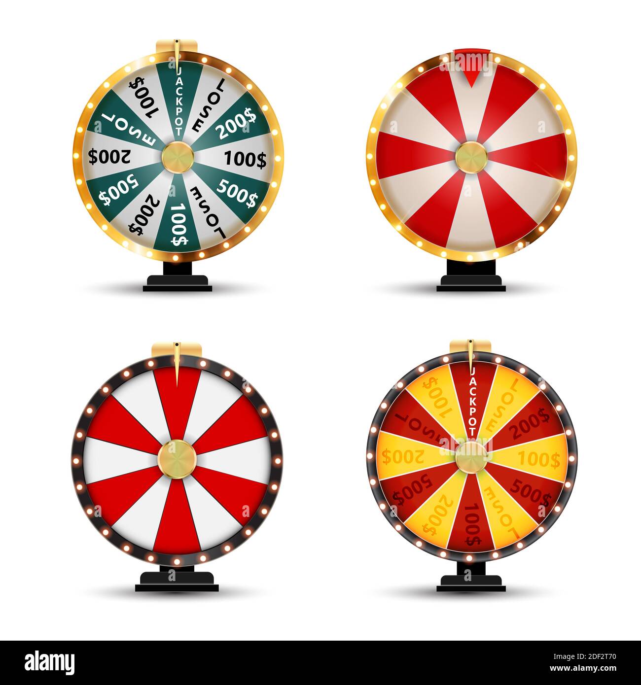 Wheel of Fortune, Lucky Icon collection set. Illustration Stock Photo ...