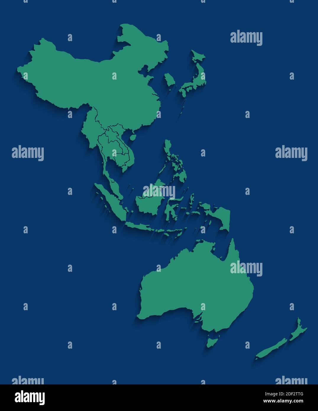 Modern Regional Comprehensive Economic Partnership RCEP map background ...