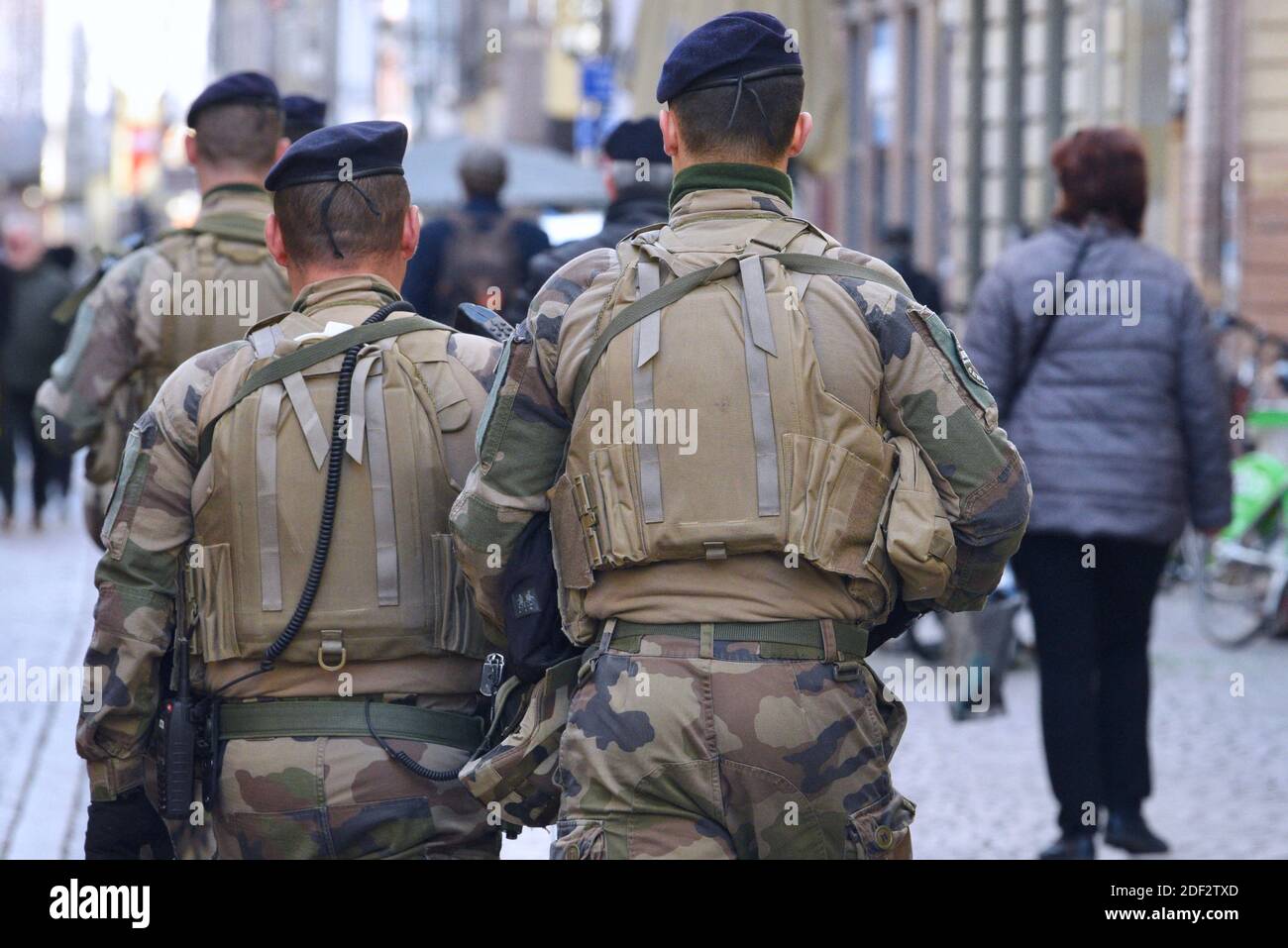 The military of the Vigiepirate and operation sentinelle device stand ...