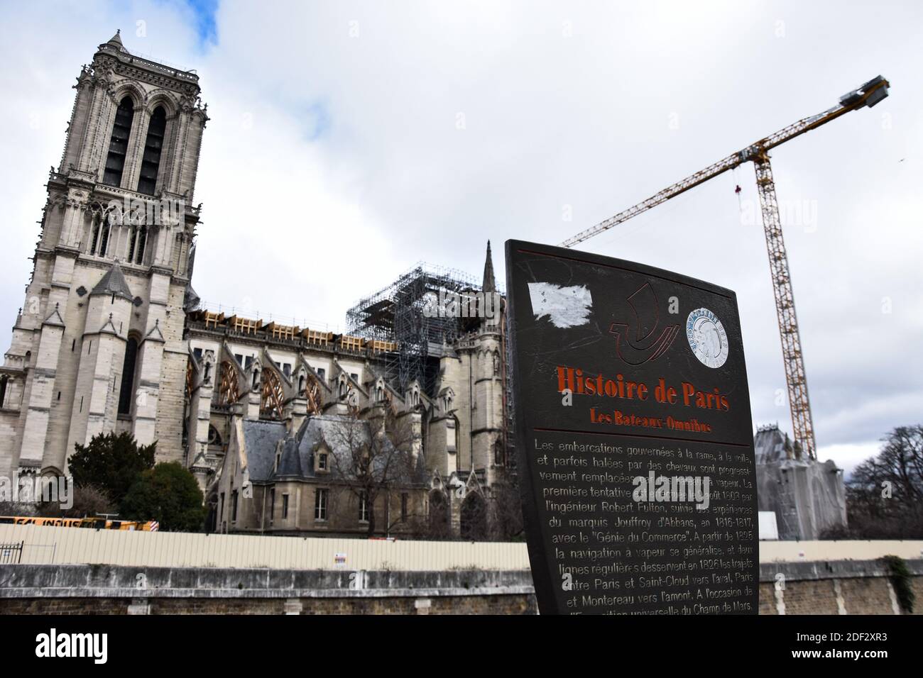 This picture taken on the 24 February, 2020 shows cathedral Notre-Dame ...