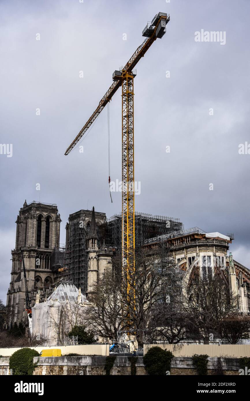 This picture taken on February 24, 2020 shows cathedral Notre-Dame ...