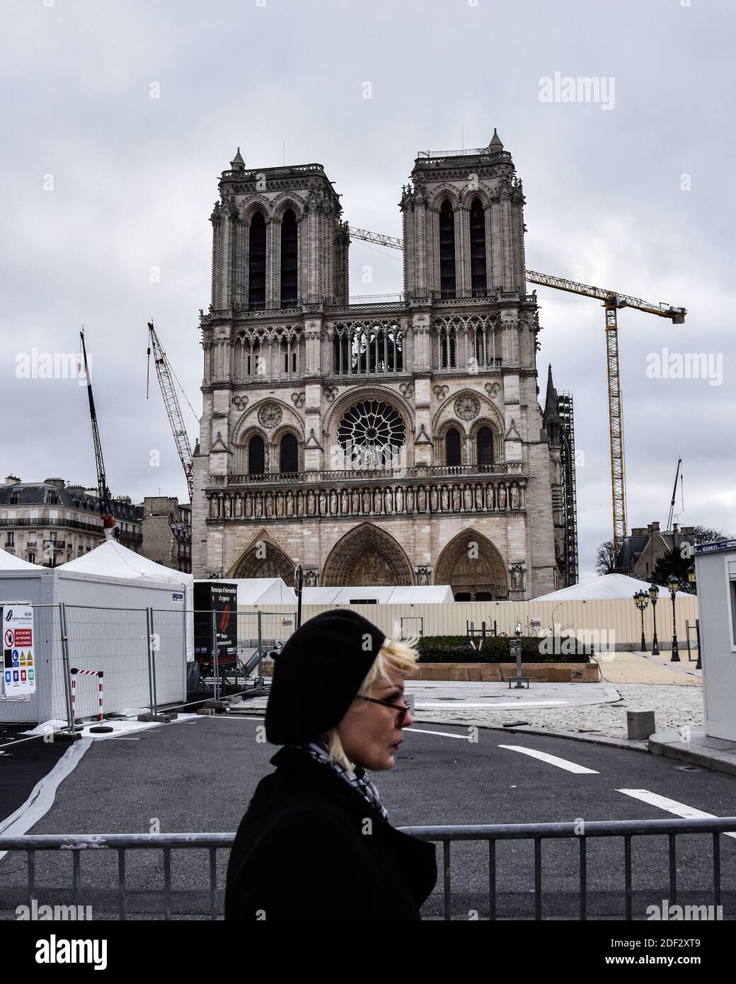 This picture taken on the 24 February, 2020 shows cathedral Notre-Dame ...