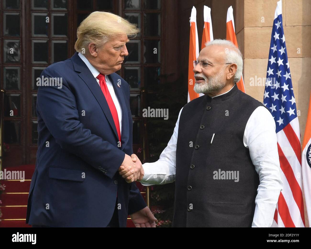 Indian Prime Minister Narendra Modi US President Donald Trump hand ...