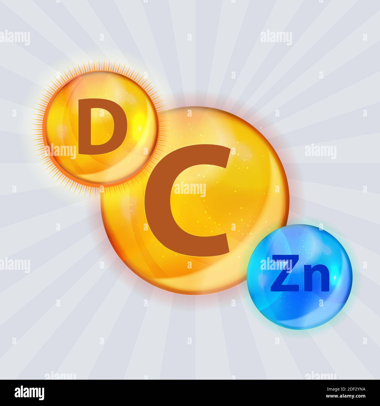 Vitamin C, D, Zn Complex Illustration Stock Photo - Alamy