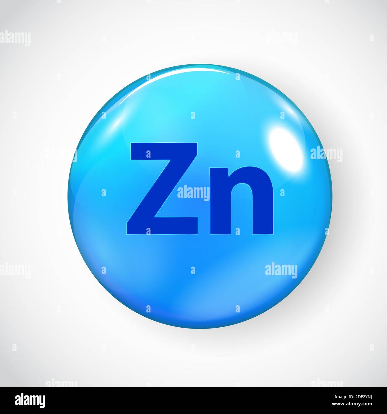 Mineral Zn Zink blue shiny pill capsule icon. Illustration Stock Photo ...