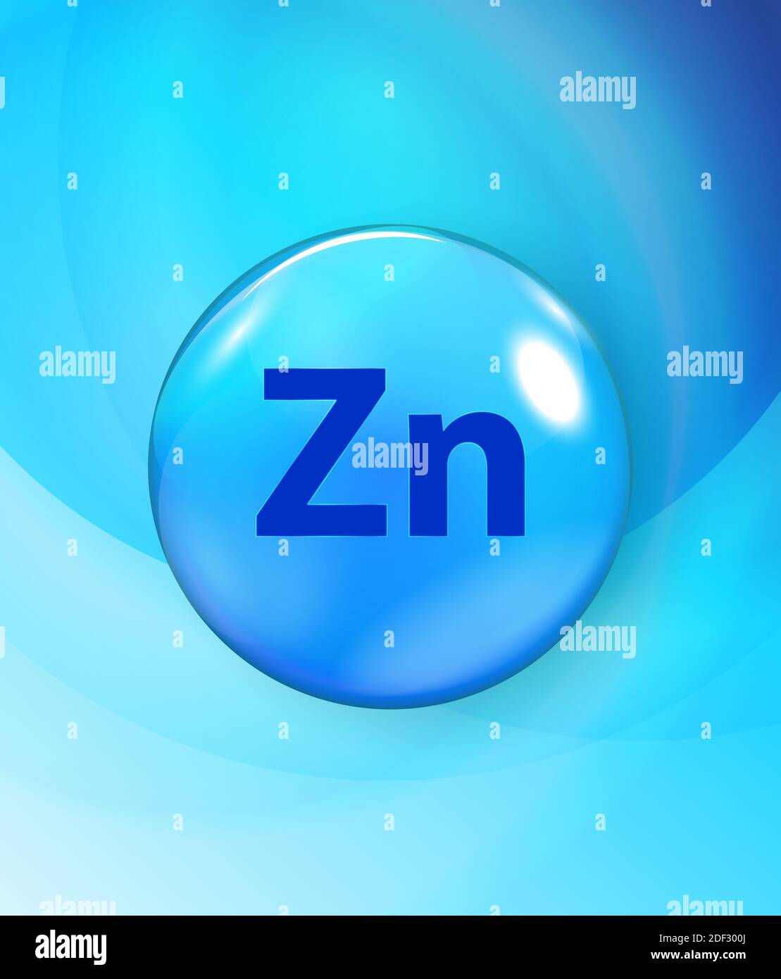 Mineral Zn Zink blue shiny pill capsule icon. Illustration Stock Photo ...