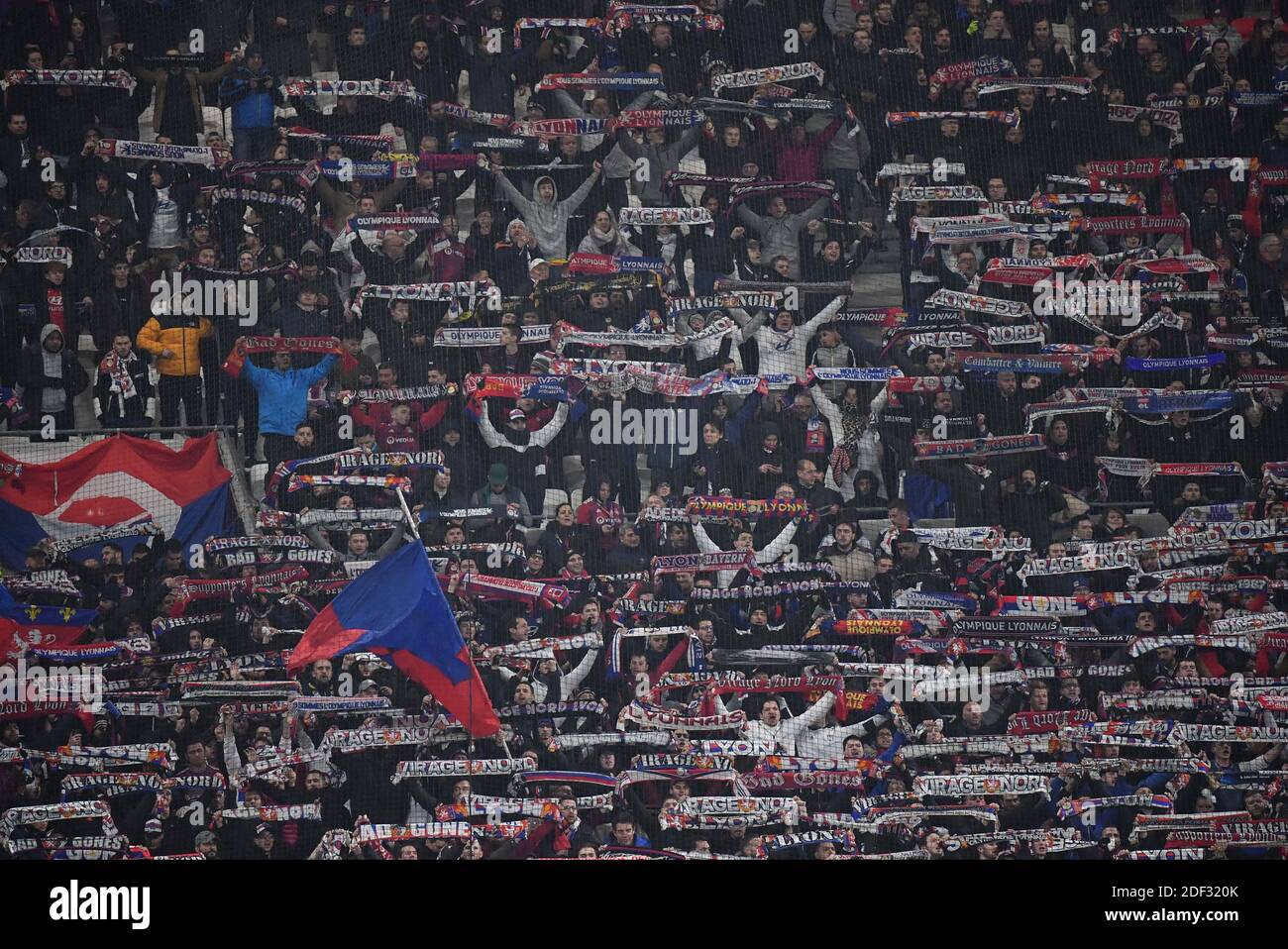 Lyon’s fans during the UEFA Champions League round of 16 first leg ...