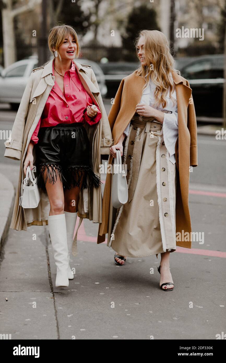 Street style, Constance Arnoult and Anouchka Gauthier arriving at ...
