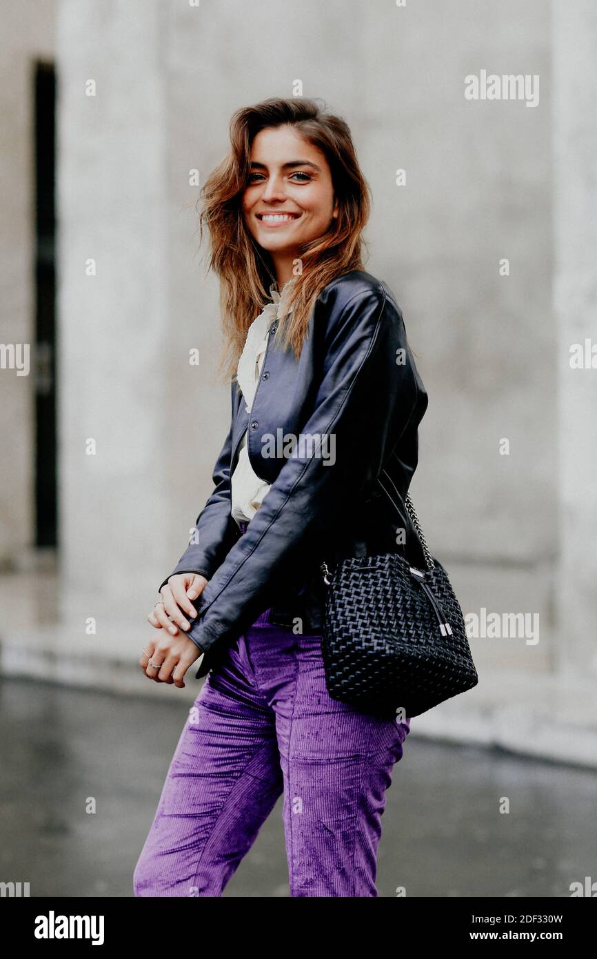 Street style, Charlotte Lemay arriving at Mazarine Fall Winter 2020 ...