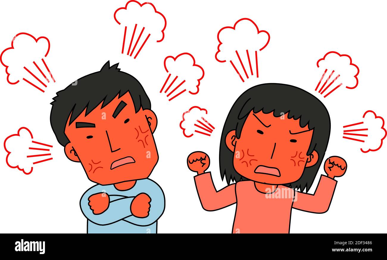 This is a illustration of angry couple making a fierce complaint Stock ...