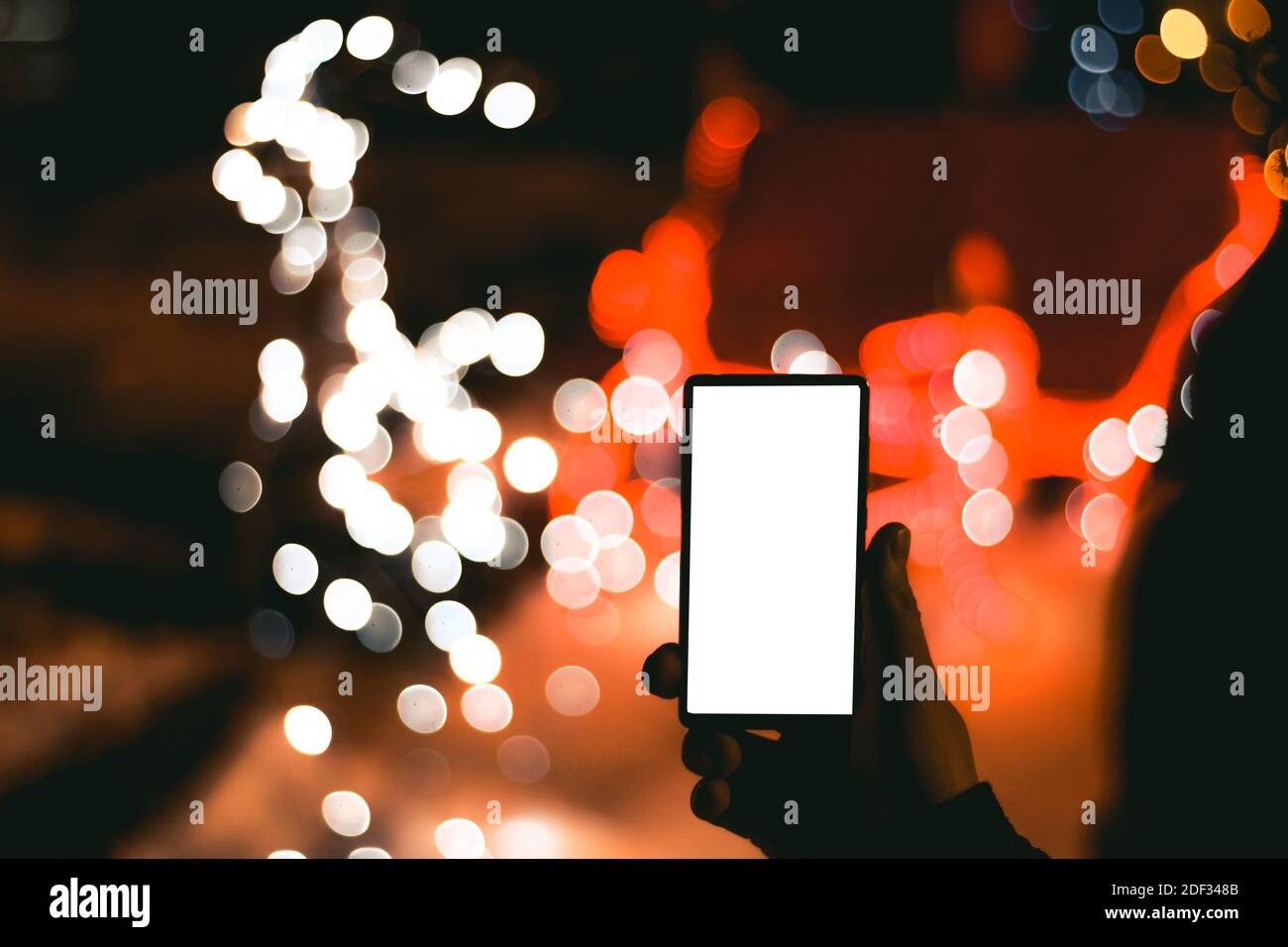 Festive mobile application design. Blank smartphone screen for app or ...