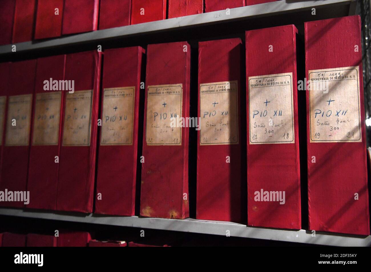 Detail of the section of the archive dedicated to Pope Pius XII in the ...