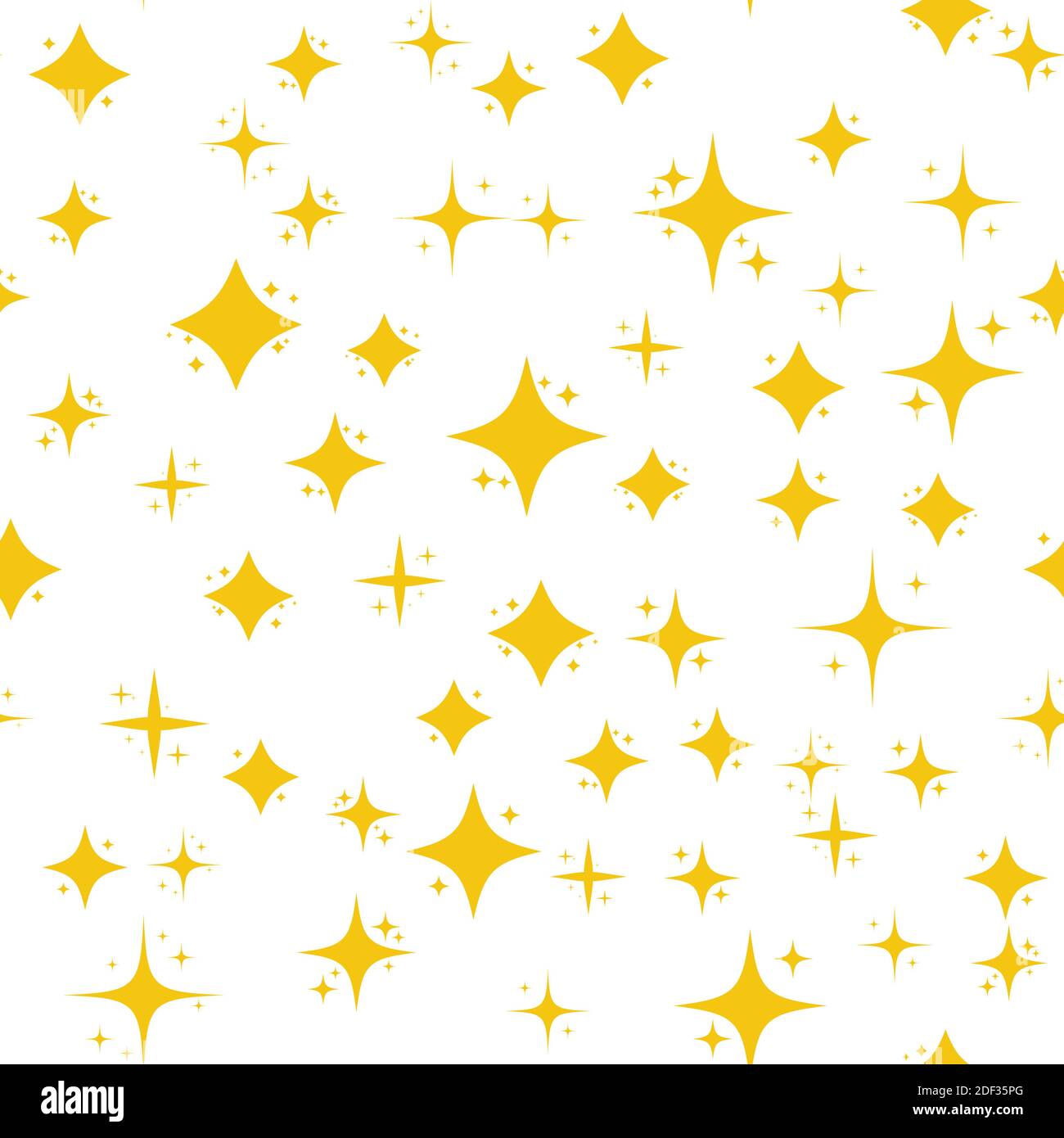 Yellow bright stars sparkle seamless pattern background. Glowing light ...