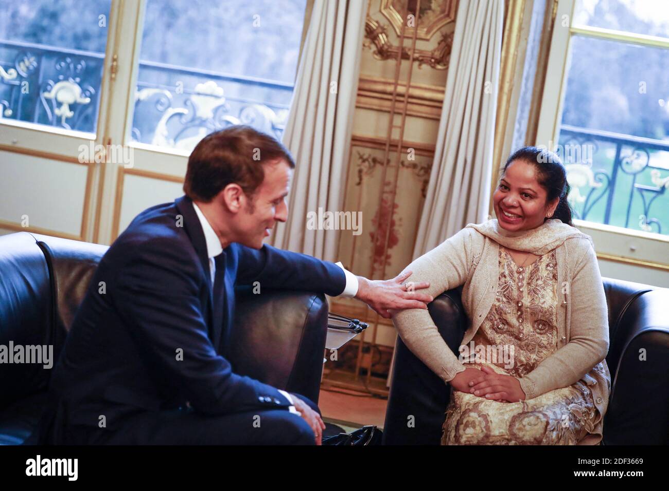 French President Emmanuel Macron meets Asia Bibi, a Pakistani Christian ...